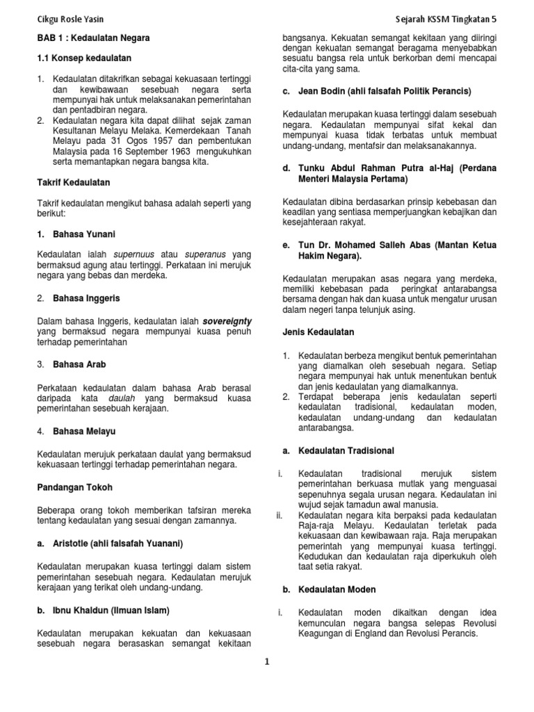 Nota Sejarah t5 | PDF