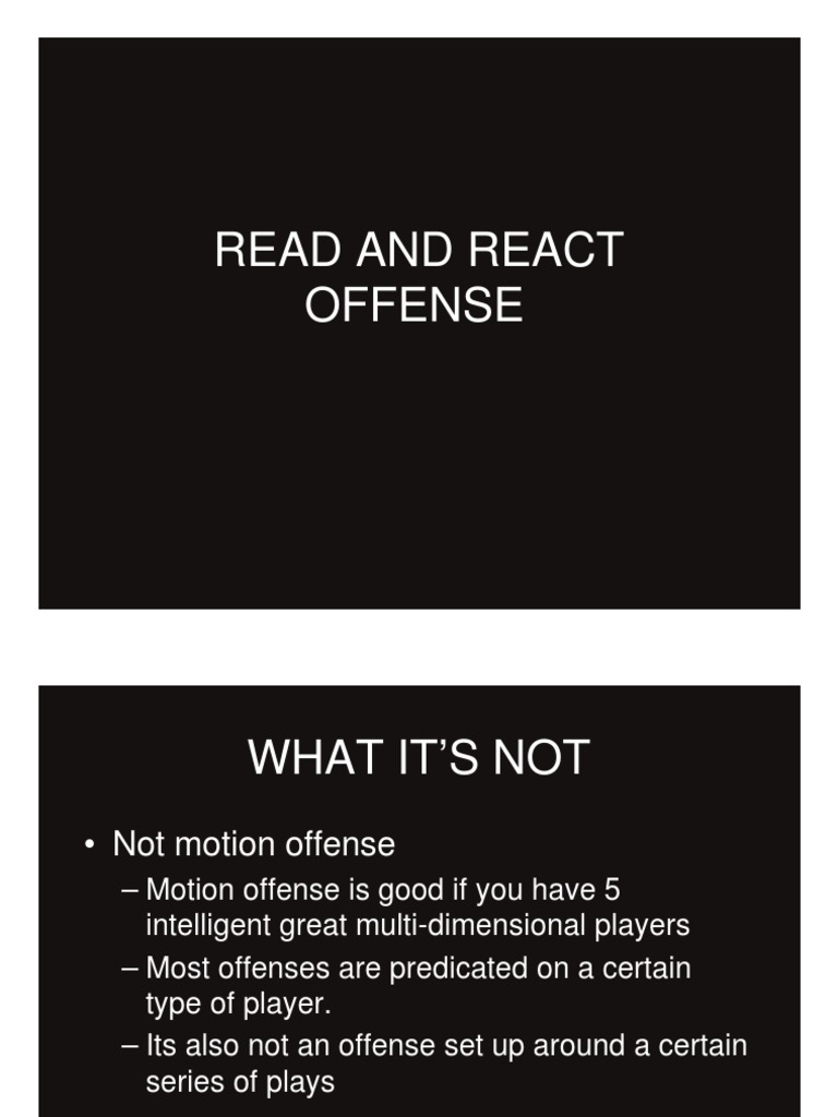 Read and React Offense Guide | PDF | Defender (Association Football ...