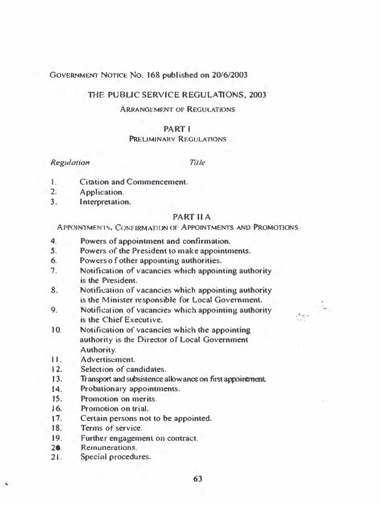 Public Service Regulations 2003 | PDF | Policy | Social Institutions