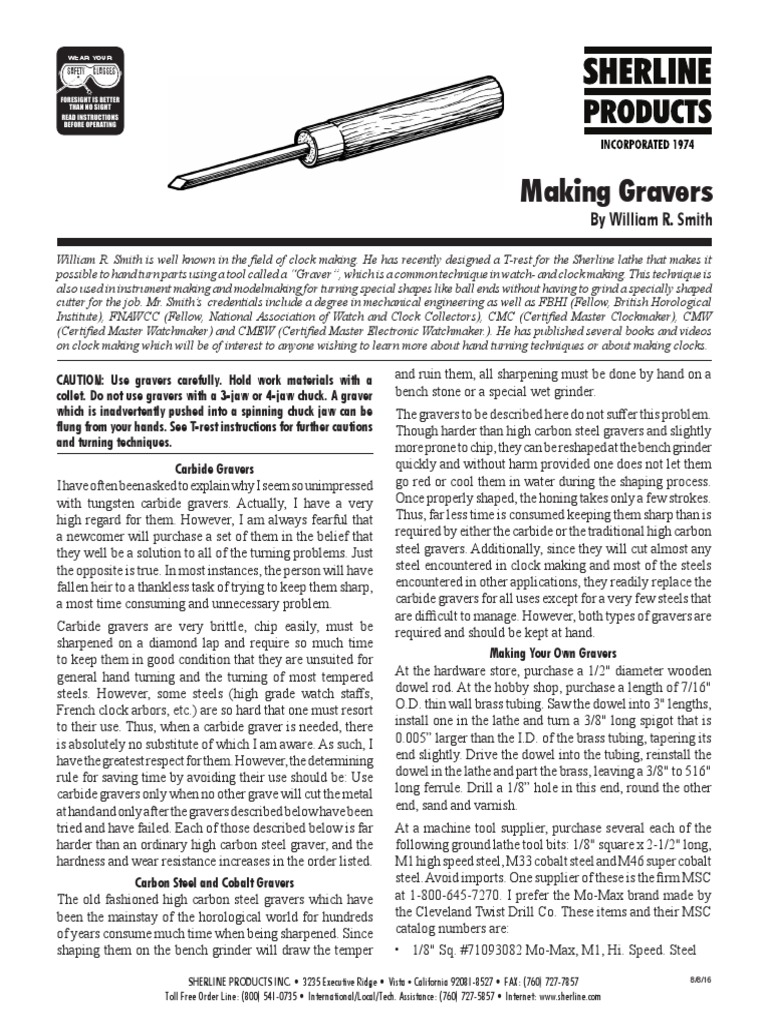 Making Gravers: by William R. Smith | Download Free PDF | Grinding ...