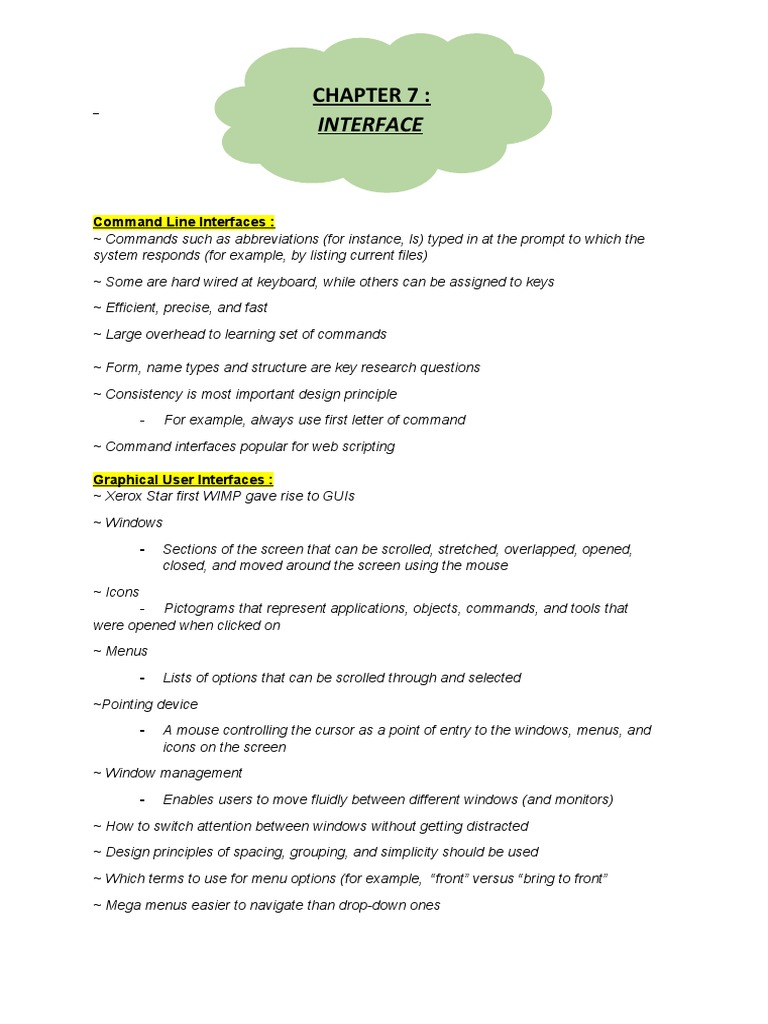 #Chapter - 7 @HCI (Important Points) | PDF | Icon (Computing) | Graphical User Interfaces