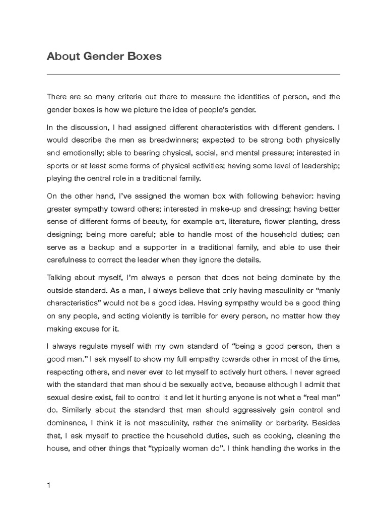 About Gender Boxes | PDF | Gender Studies | Gender