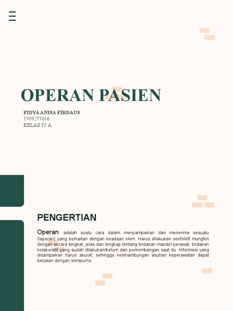 Operan Pasien | PDF
