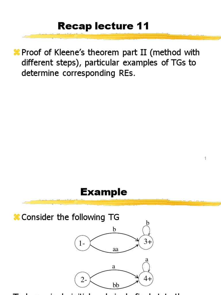 Kleene's Theorem and Finite Automata Examples | PDF | Formalism ...