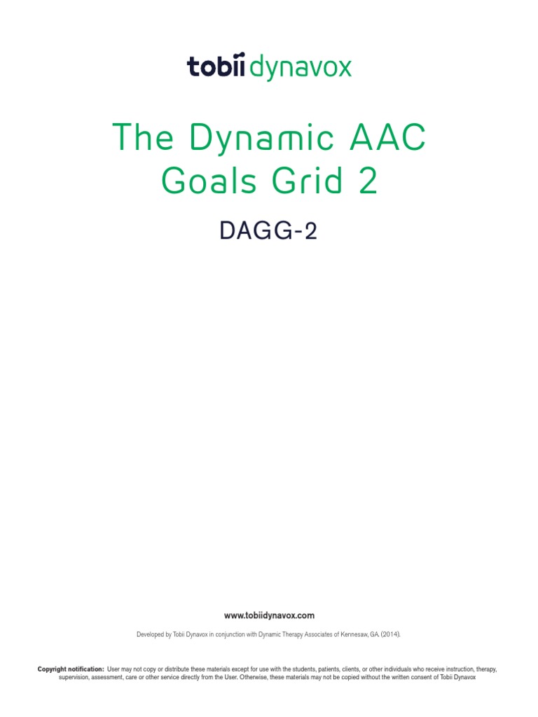 The Dynamic AAC Goals Grid 2: DAGG-2 | PDF | Communication | Gesture