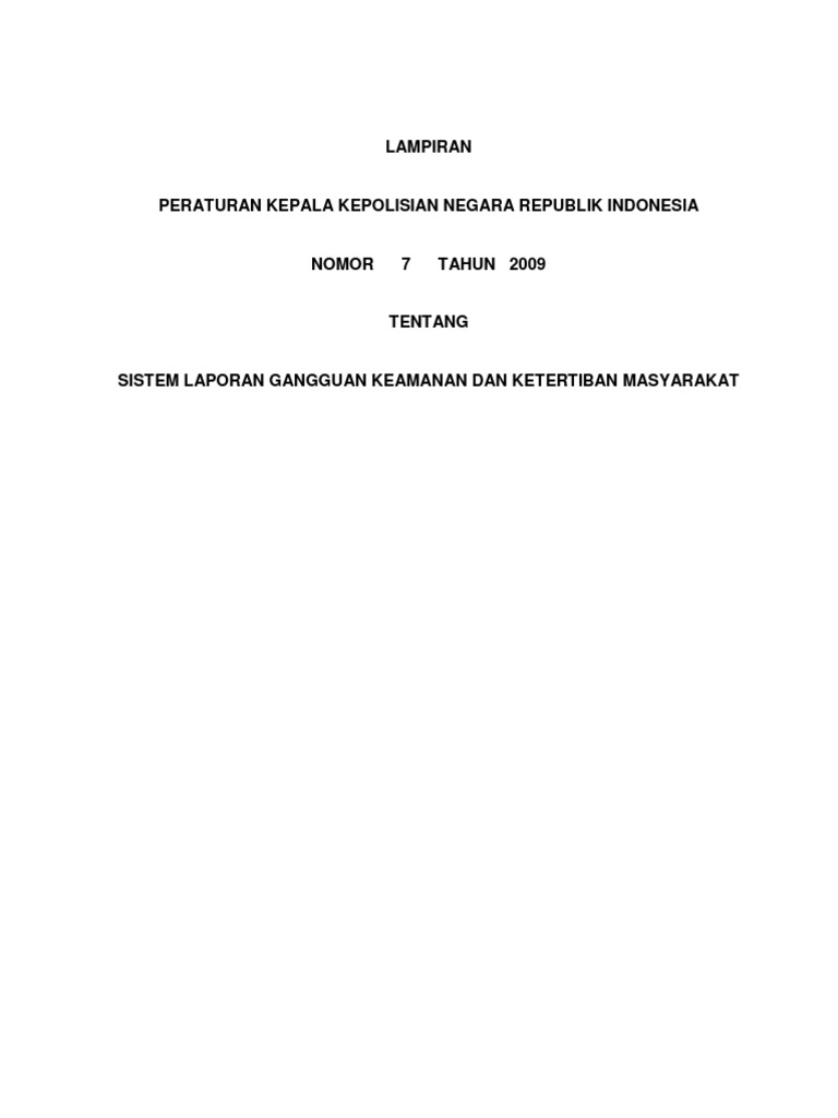 Lampiran Perkap 7 2009 | PDF