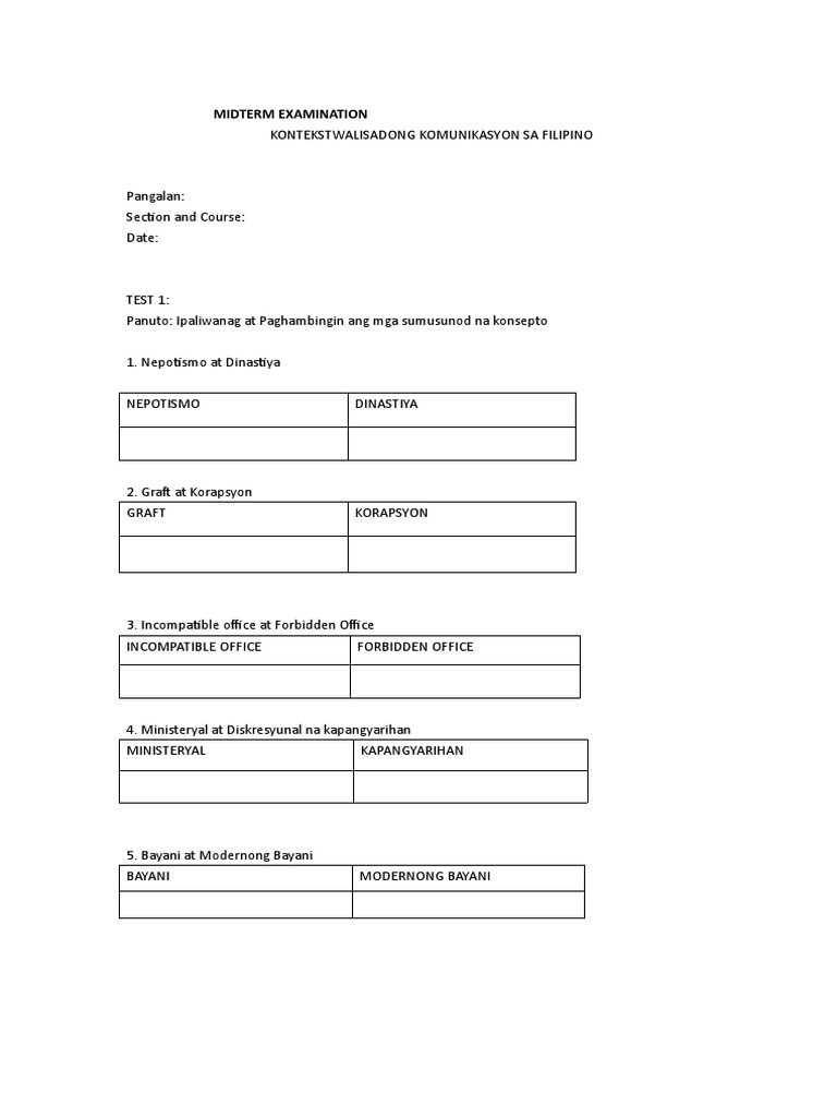 Midterm Examination 2021 | PDF