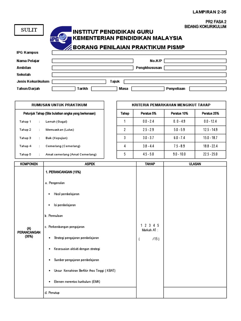 7.borang PR 2 Fasa 2 Koko | PDF