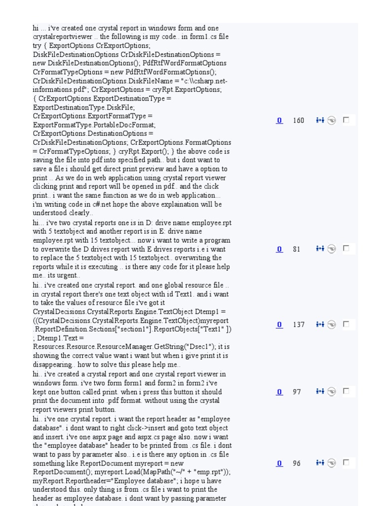 Crystal Reports Interview Questions | PDF | Databases | Sql