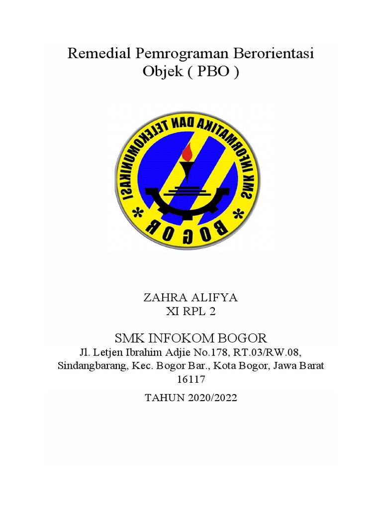 Zahra Alifya - Xi RPL 2 - Pbo | PDF | Metode & Bahan Ajar | Komputer