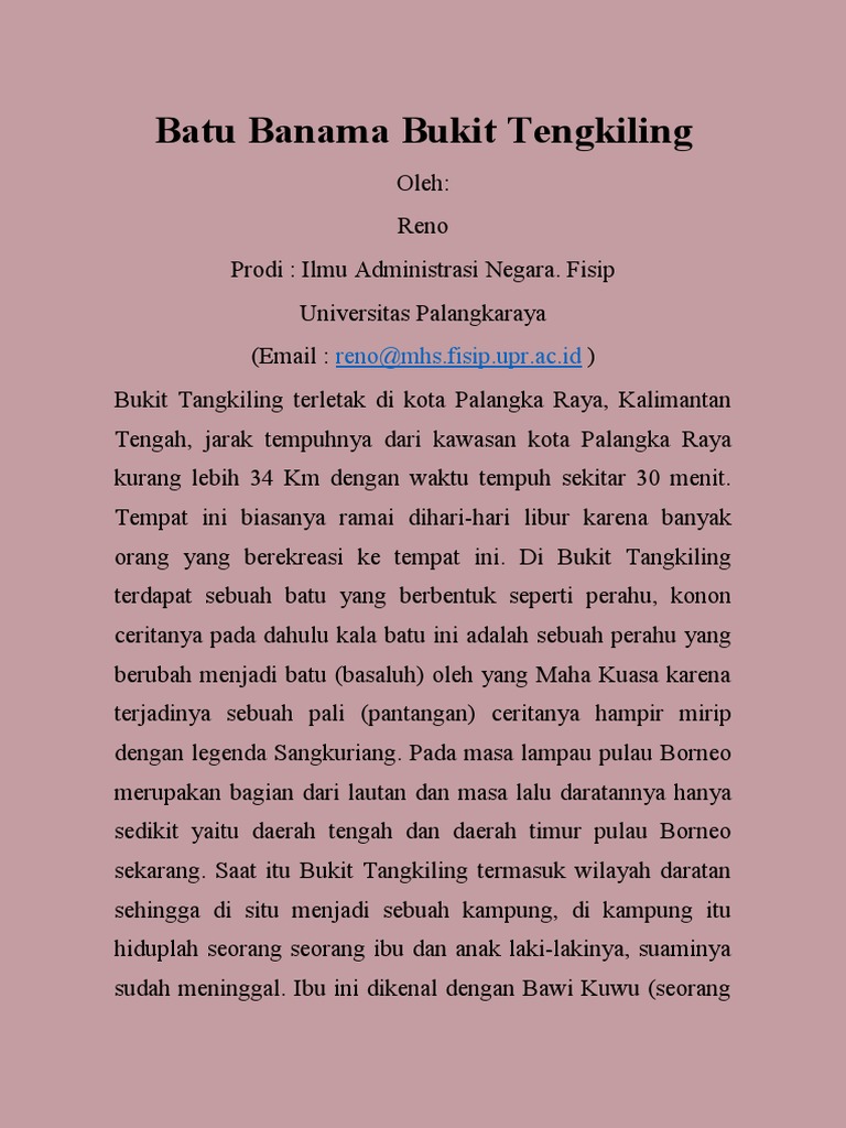 Batu Banama Bukit Tengkiling | PDF | Agama & Spiritualitas
