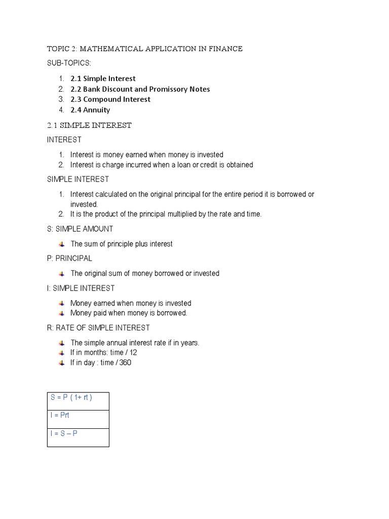 TOPIC 2 Business Mathematics | Download Free PDF | Interest | Interest ...