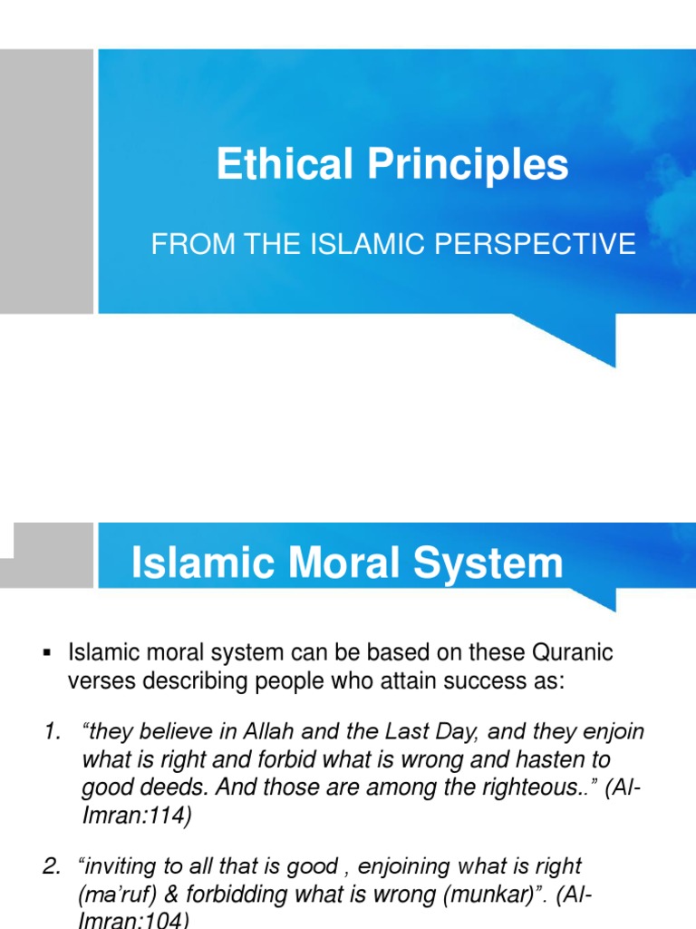 Islamic Ethical Principles Explained | PDF | Abrahamic Religions ...