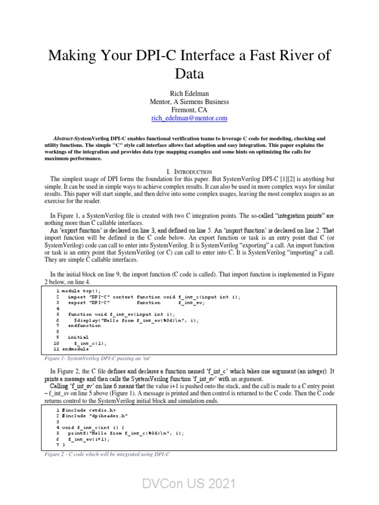 Dvcon Us 2021 Paper Making Your Dpi C Interface A Fast River of Data ...