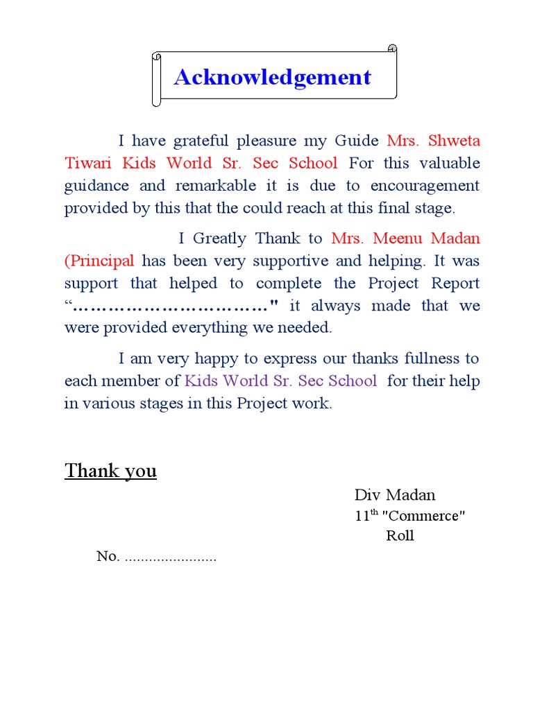 Acknowledgement: Thank You | PDF