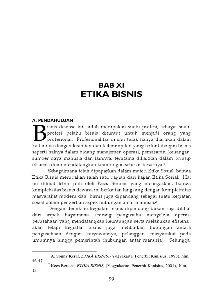 11 BAB XI Etika Bisnis | PDF | Bisnis