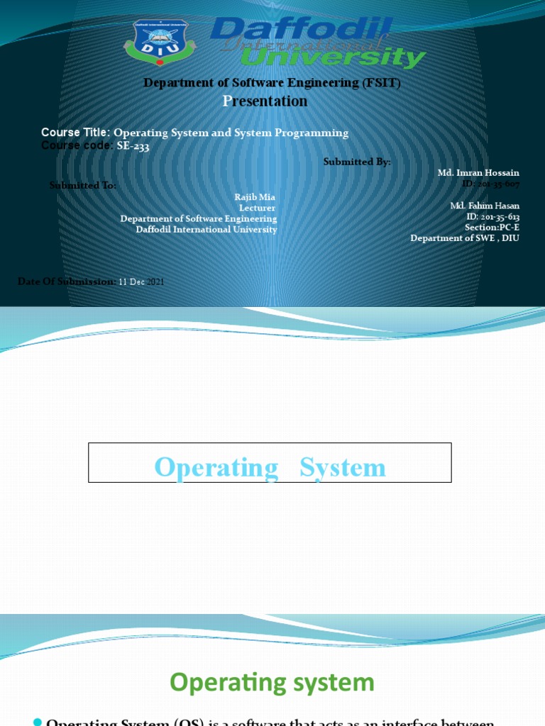 Resentation: Department of Software Engineering (FSIT) | PDF ...