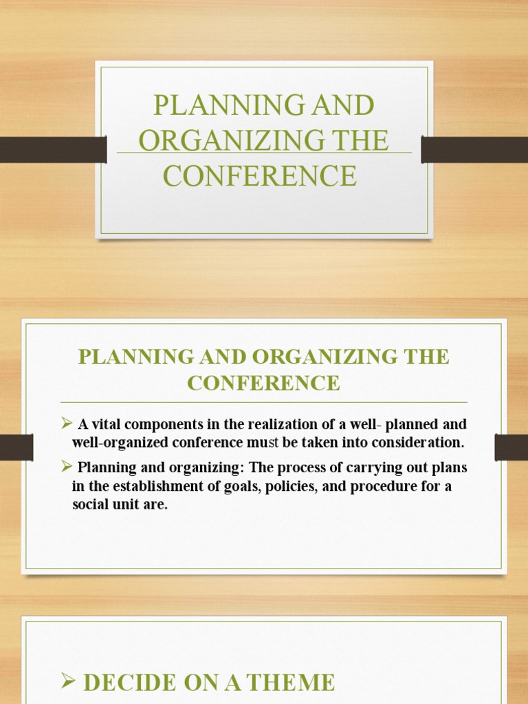 Group 1 - Planning and Organizing The Conference | PDF | Entertainment ...