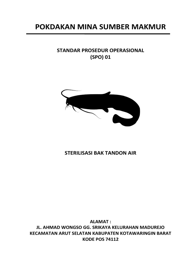 SPO 01 STERILISASI BAK TANDON Bioflok Kobar | PDF