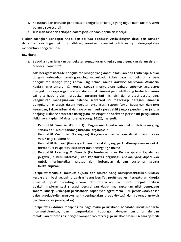 Diskusi 3 Sistem Pengendalian Manajemen | PDF