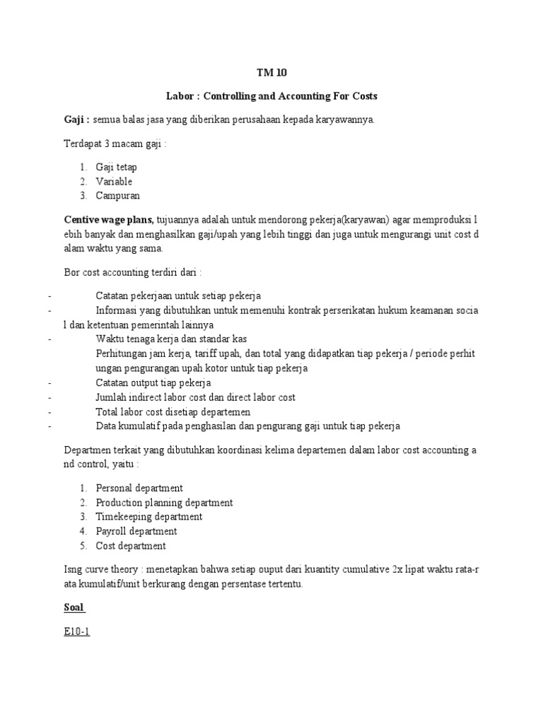 Pengendalian & Akuntansi Biaya Tenaga Kerja | PDF | Teknologi & Rekayasa