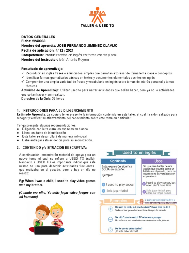 AP6 - AA3 - Taller 4 Used To | PDF