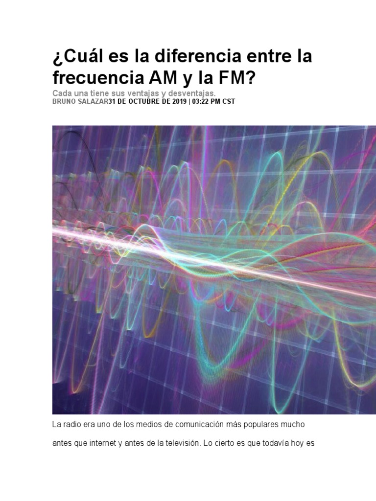 Cuál Es La Diferencia Entre La Frecuencia AM y La FM | PDF | Modulación ...