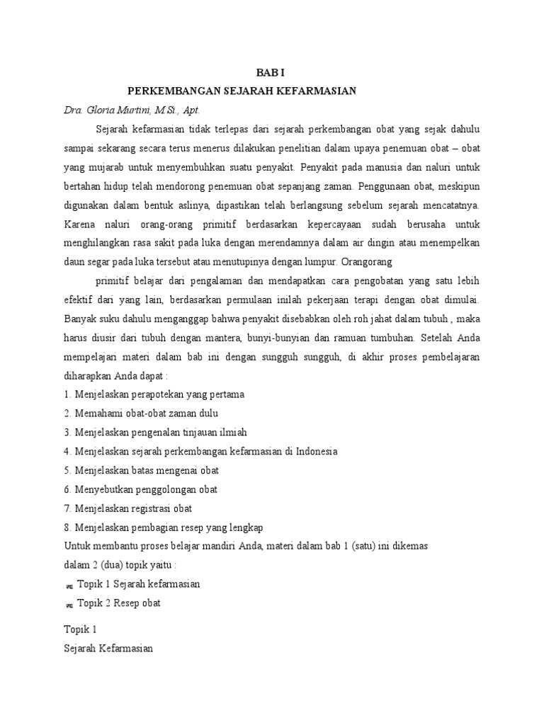 Farmasetik Bab 1 Makalah | PDF