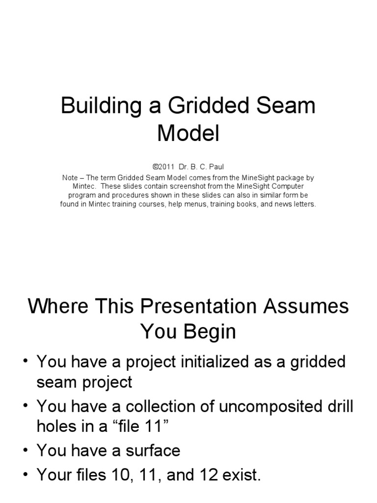 How To Build A Gridded Seam Model | PDF | Computer File | Coal Mining