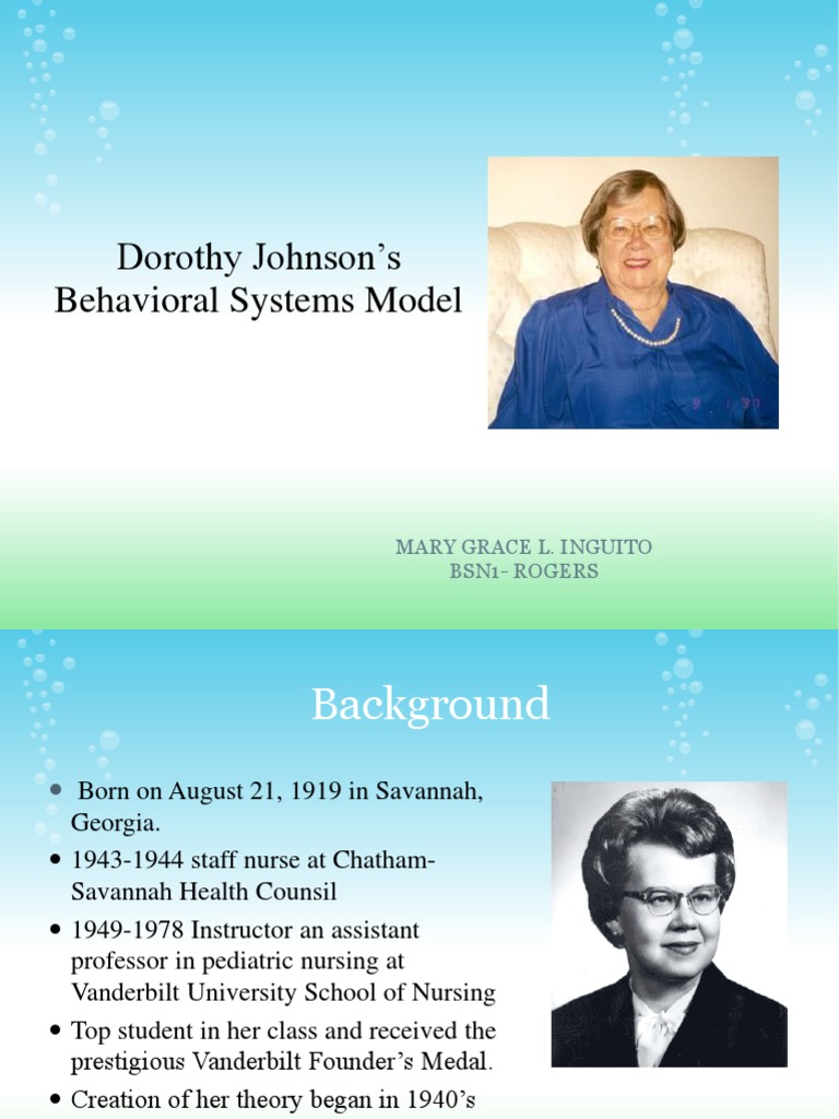 Dorothy Johnson's Behavioral System Model | PDF | System | Behavior