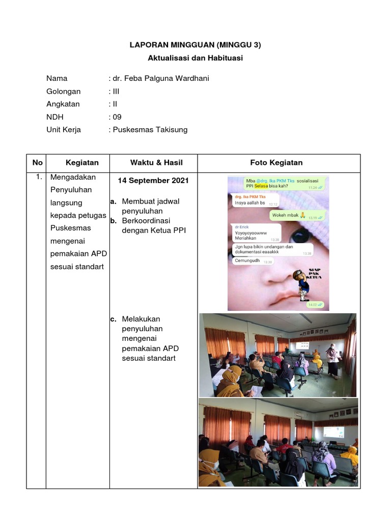 Laporan Aktualisasi Minggu 3 - Feba | PDF