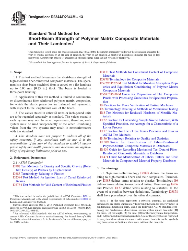 Astm D2344 13 | PDF | Strength Of Materials | Composite Material