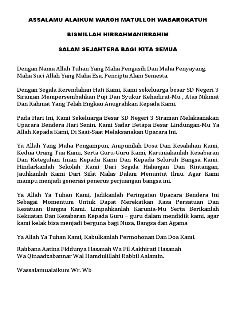 Assalamu Alaikum Waroh Matulloh Wabarokatuh | PDF