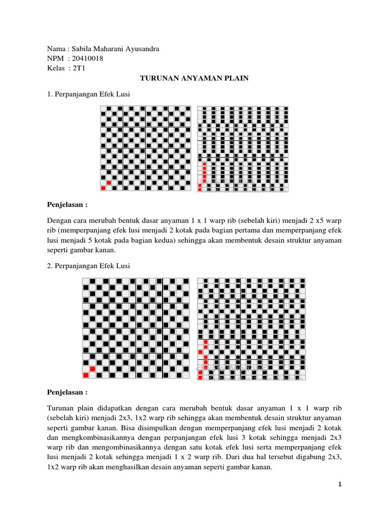 Teknik Anyaman Turunan Plain | PDF