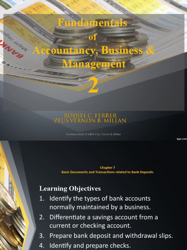 Chapter 7 - Basic Documents and Transactions Related To Bank Deposits | PDF