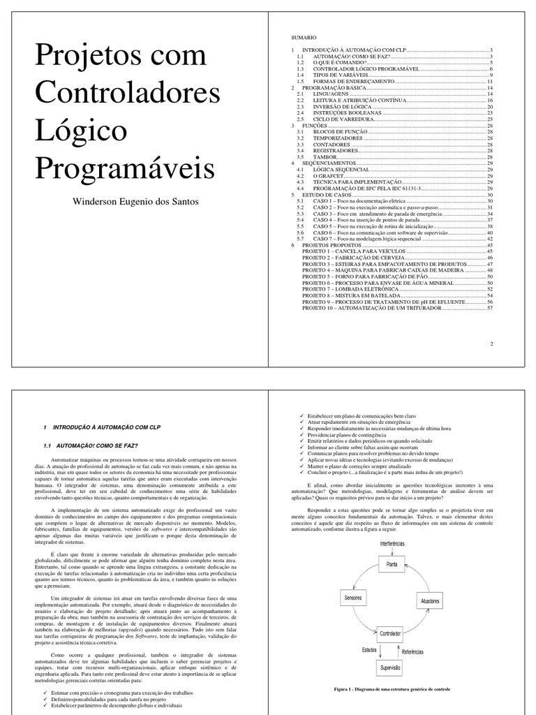 Clp Projetos Pdf Controlador Lógico Programável Linguagem De