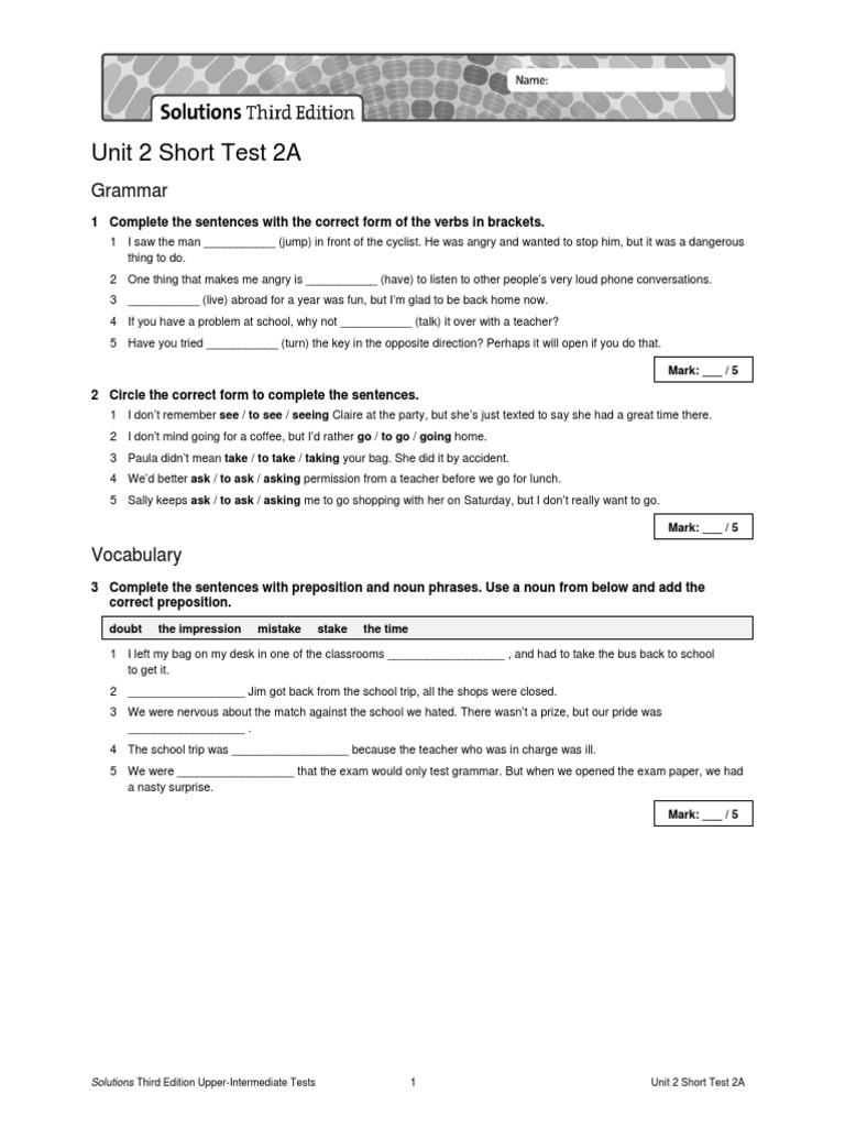 Unit 2 Short Test 2A: Grammar | PDF | Cybercrime | Crime & Violence