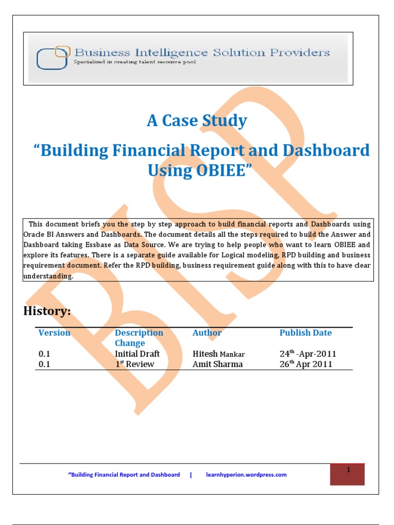 Financial Reporting Using OBIEE | PDF | Balance Sheet | Net Income