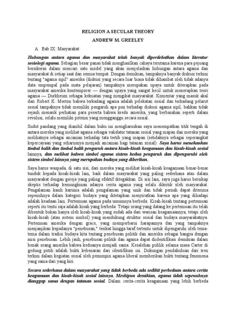 Kelompok 3 Religion A Secular Theory | PDF