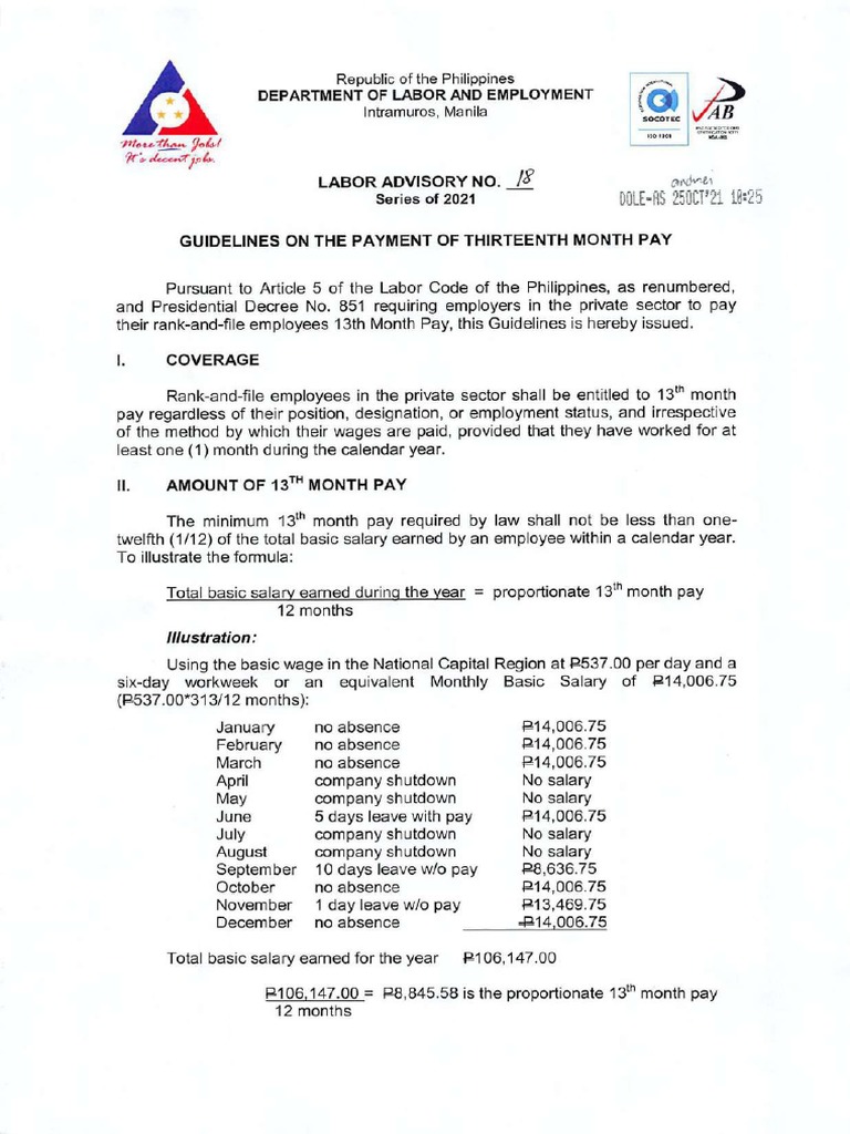 DOLE Computation | PDF