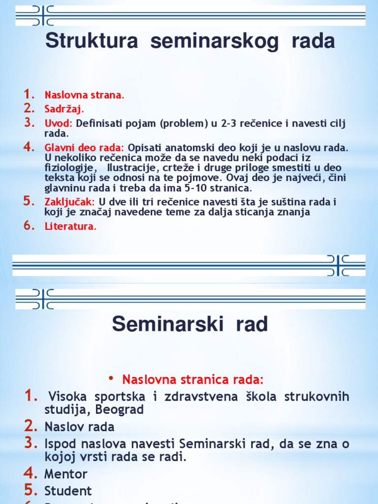 Anatomija Seminarski Rad Izrada | PDF