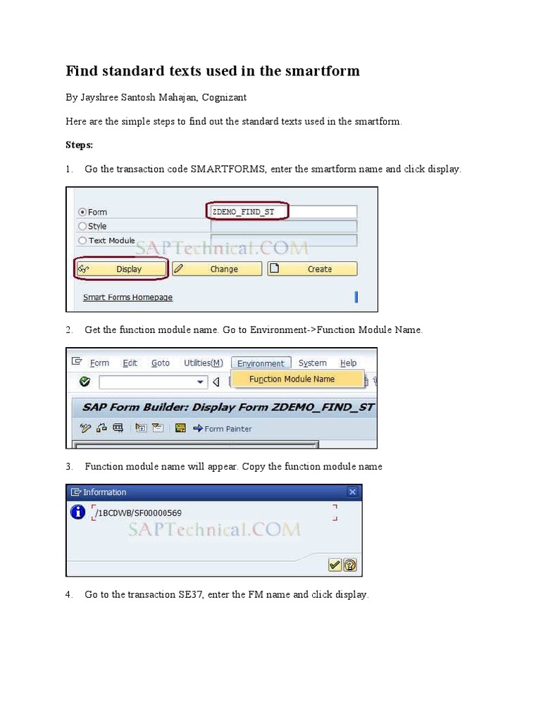 Find Standard Texts Used in The Smartform | PDF | Computers