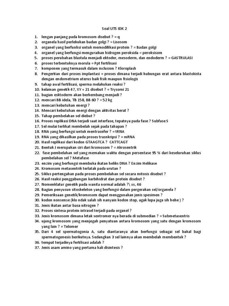 Soal UTS IDK 2 | PDF