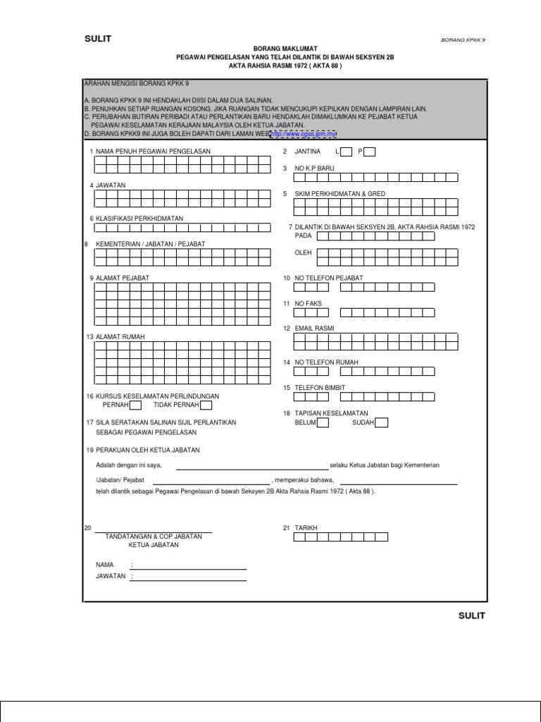 25-Borang KPKK 9 | PDF