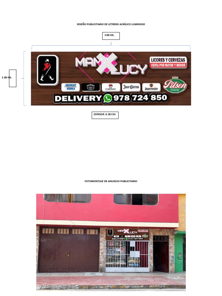 Diseño Publicitario de Letrero Acrílico Luminoso | PDF