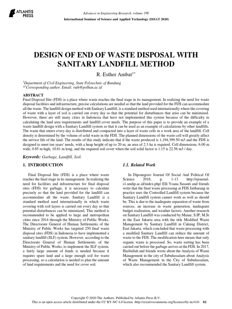 Design of End of Waste Disposal With Sanitary Landfill Method | PDF ...