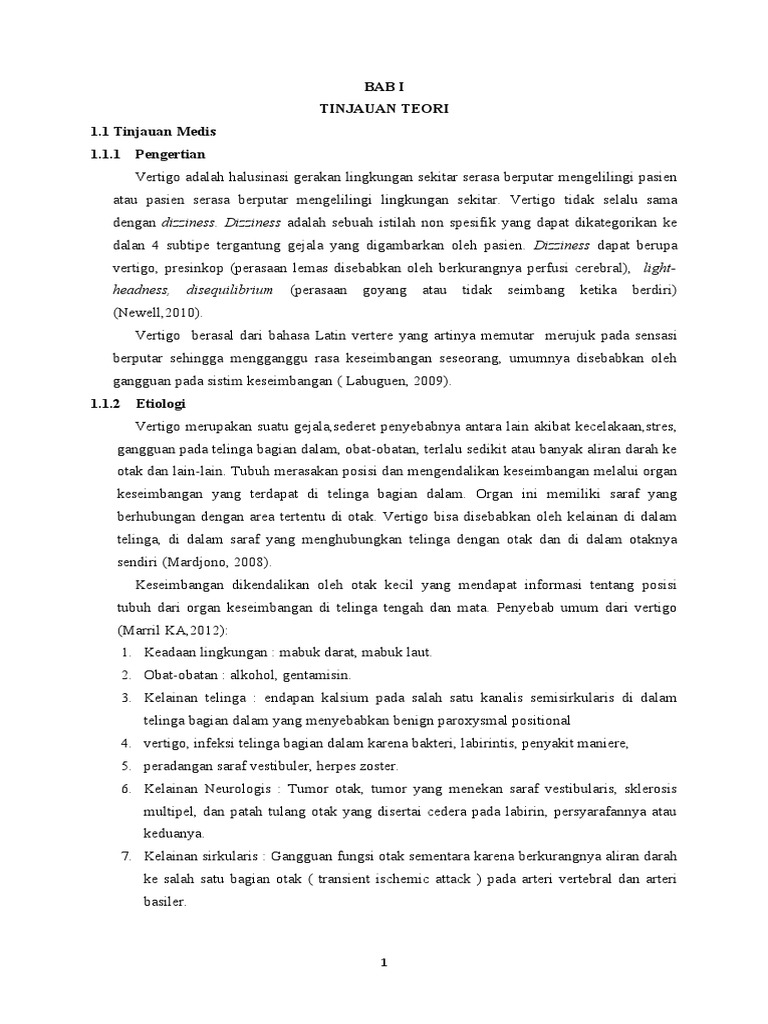 Pathway Vertigo: Penjelasan Lengkap | PDF