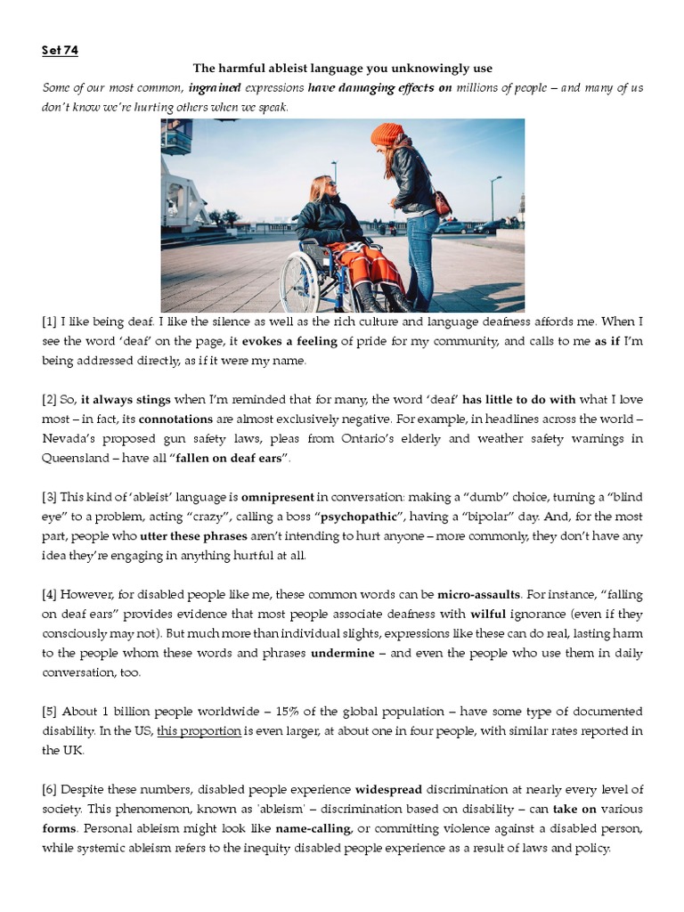 Mind Your Words: Avoid Ableist Language | PDF | Disability | Cognition