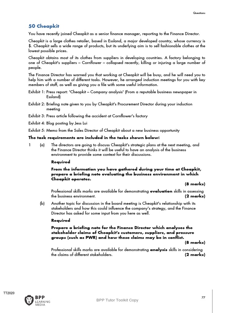 50 Cheapkit: BPP Tutor Toolkit | PDF | Labour Economics | Occupational ...