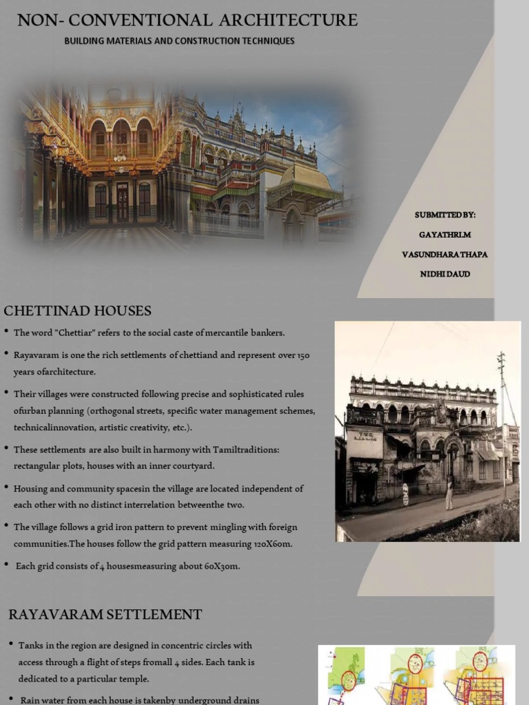 Non - Conventional Architecture - Chettinad House | PDF | Mortar ...